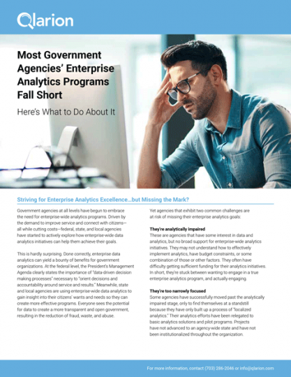 White Paper: Most Government Agencies’ Enterprise Analytics Programs ...